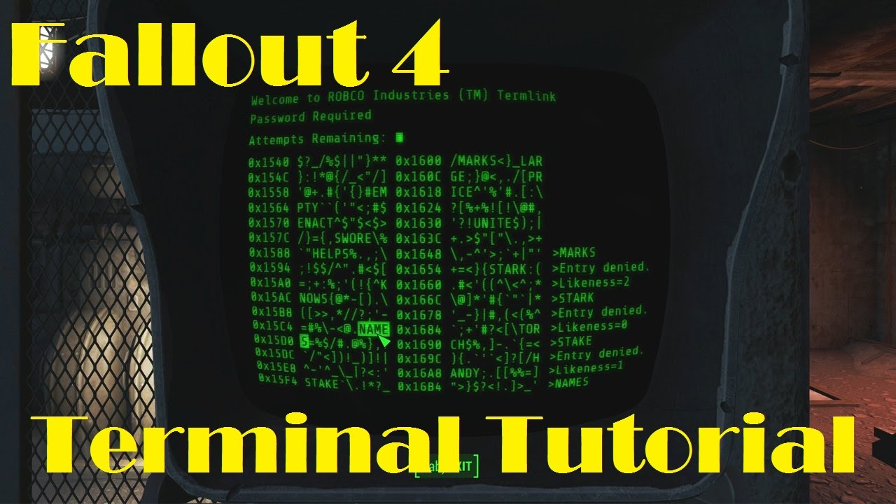 Fallout 4 Terminal Hacking Tutorial Youtube
