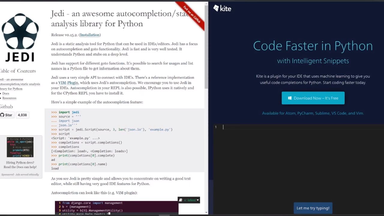 Choosing An Autocomplete For Python Youtube