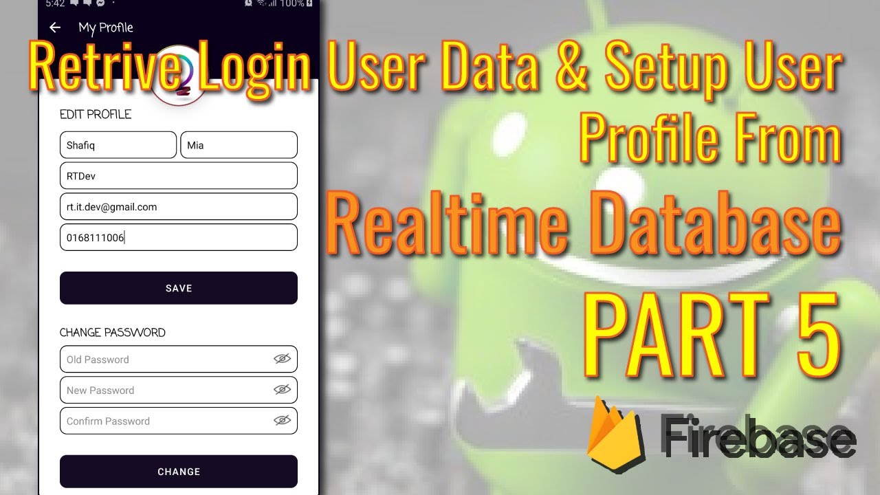 Firebase Authentication Retrieve User Data Firebase Realtime