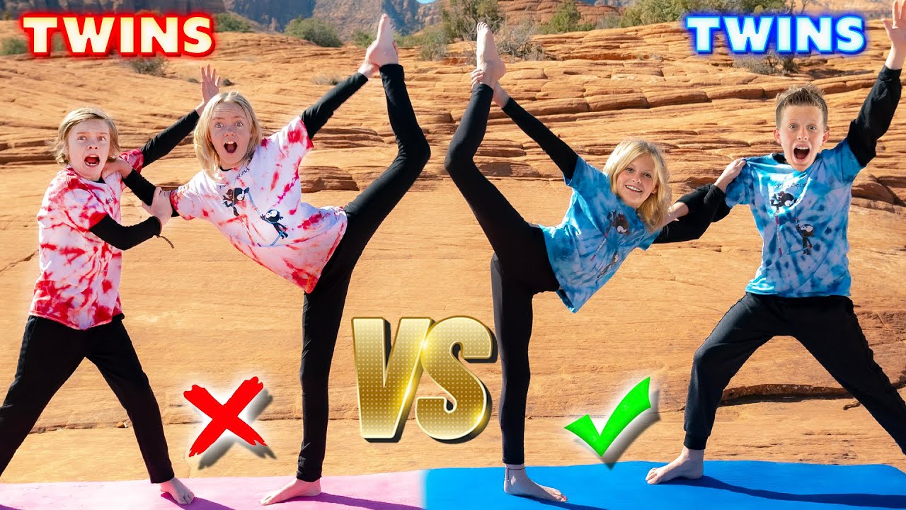 Twin Vs Twin Extreme Yoga Challenge In The Desert Youtube