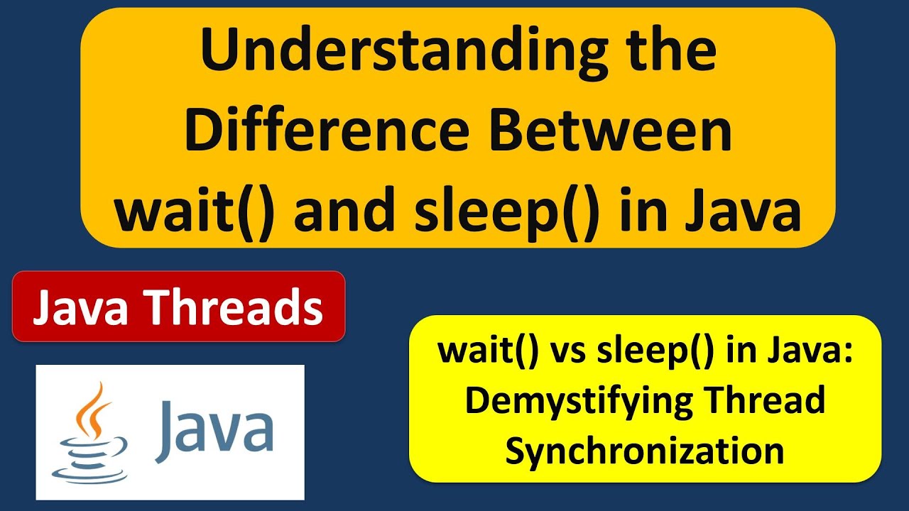 Understanding The Difference Between Wait And Sleep In Java Java