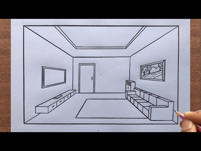 How To Draw A Room In One Point Perspective Step By Step For Beginners