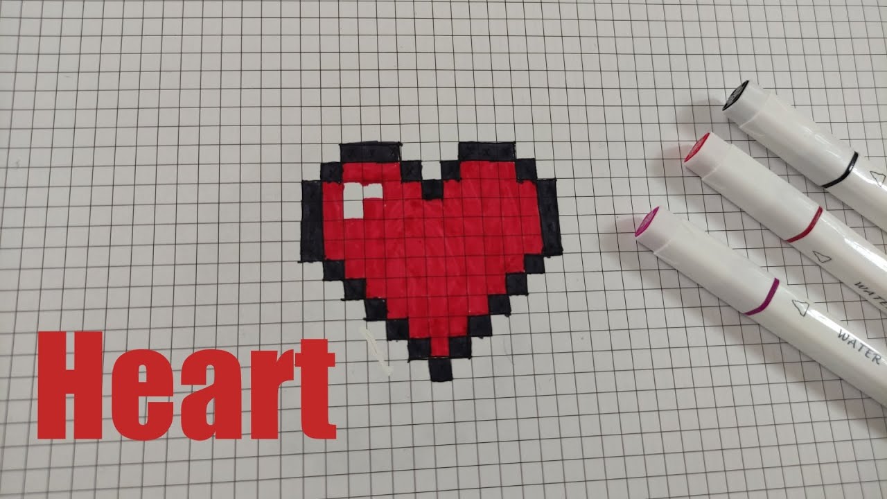 How To Draw A Cute Heart Heart Pixel Art Tutorial Handmade Pixel Art