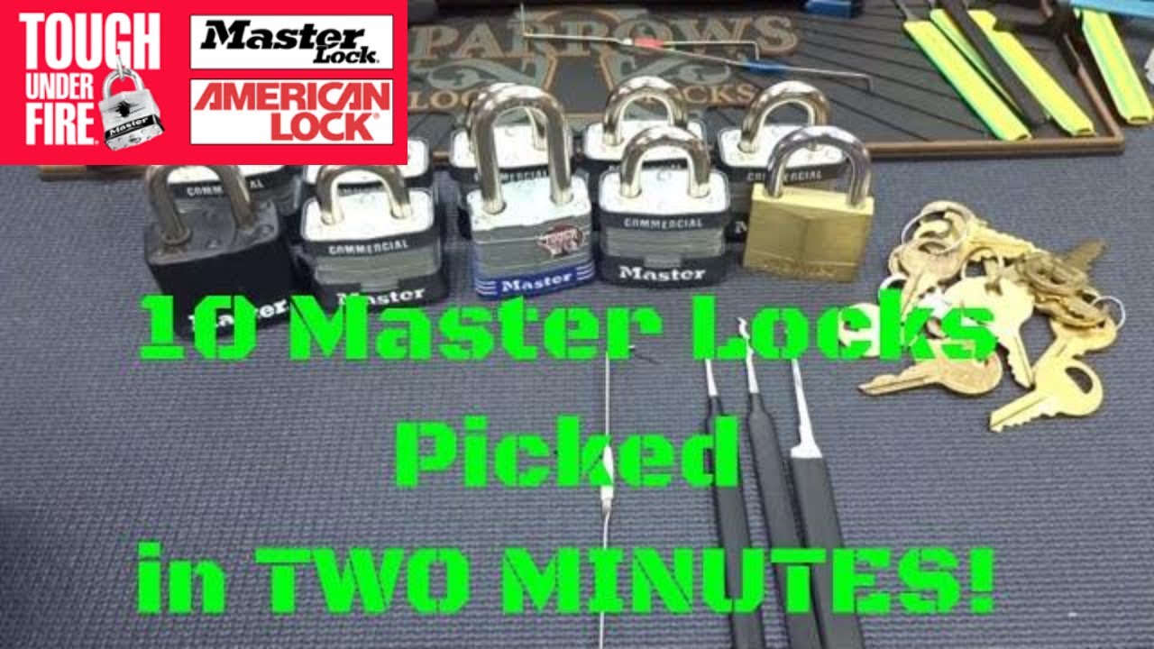 1274 10 Master Locks Picked Open In Under 2 Minutes Youtube