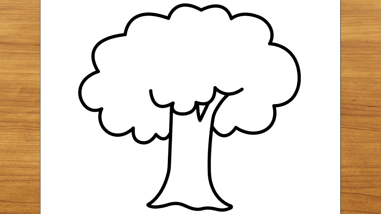 Simple Black And White Tree Drawing