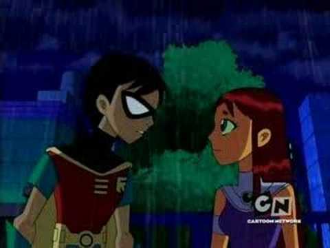 Starfire And Robin The Real Kiss Youtube