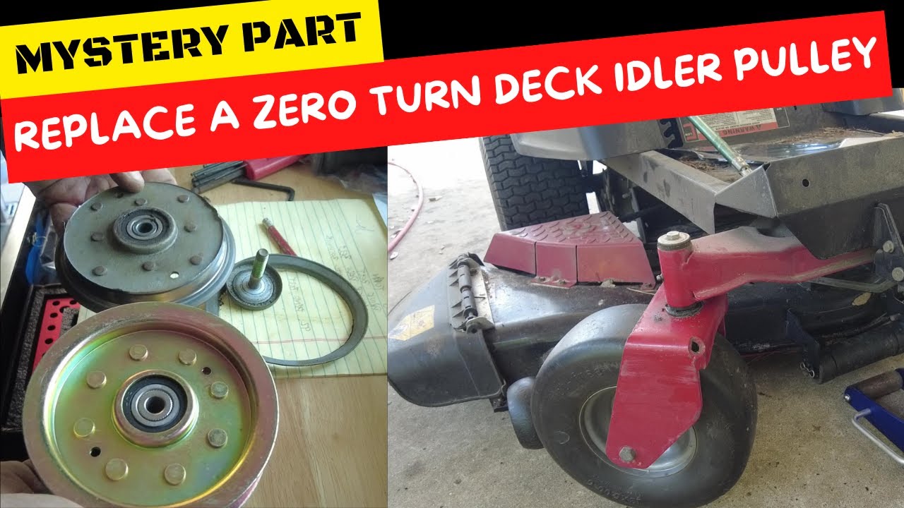 How To Replace A 54in Zero Turn Deck Idler Pulley Youtube