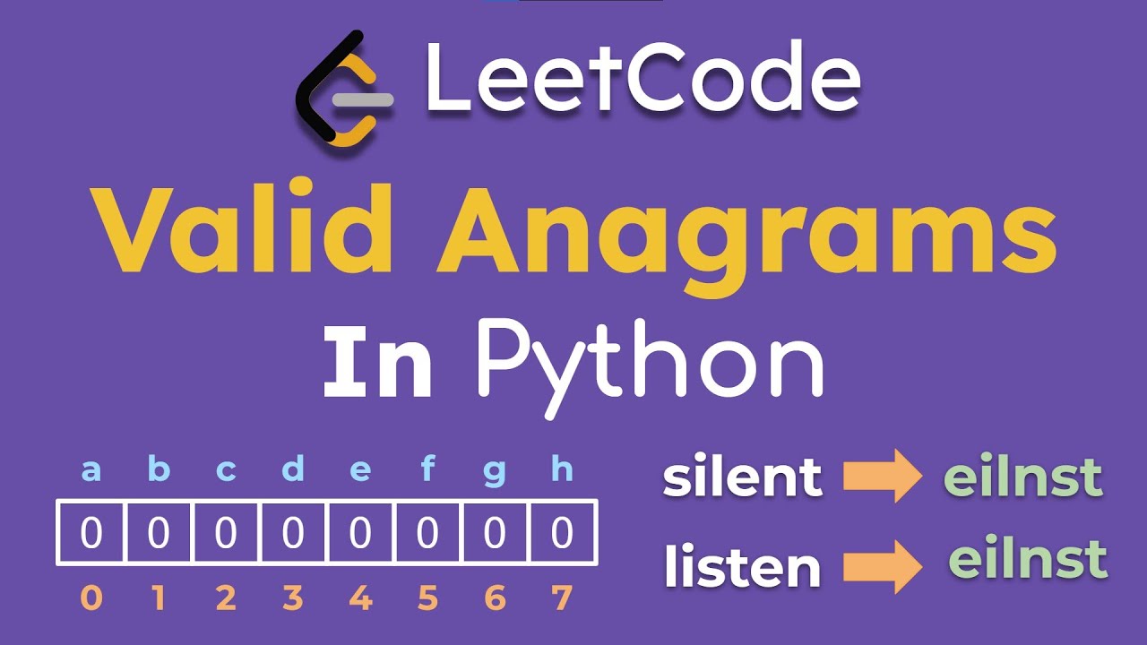 242 Valid Anagram Leetcode Python Youtube