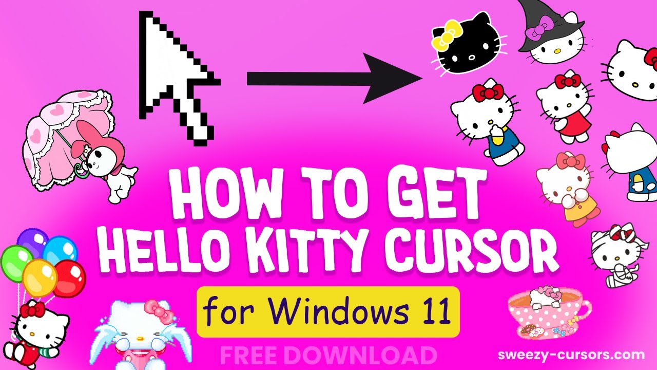How To Get Animated Hello Kitty Cursor For Windows Youtube