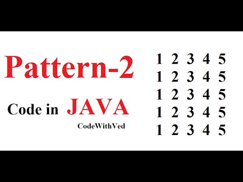 Pattern 2 Number Pattern Number Pattern Program In Java Number