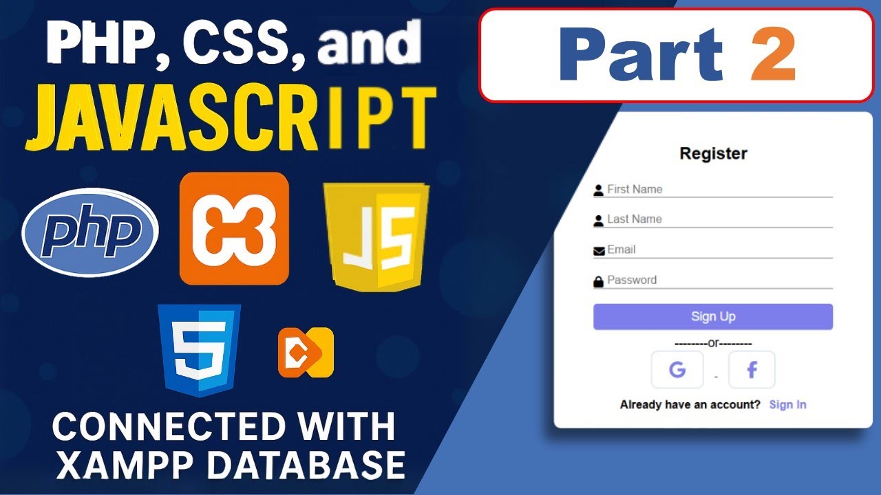 Create A Login System With Php Html Css Using Xampp Mysql Part