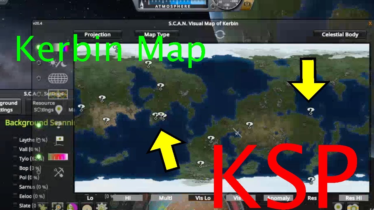 Mapping Kerbin With Scansat In Ksp Kerbal Space Program Youtube