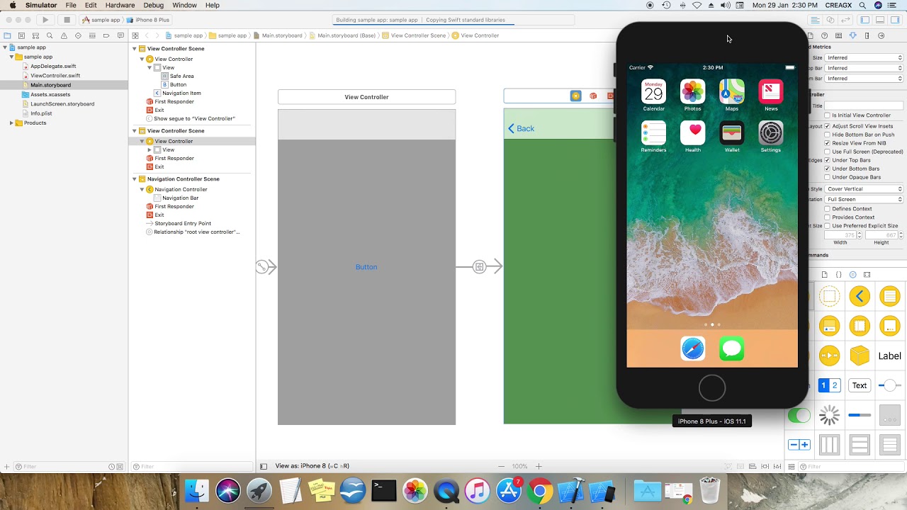 How To Create A Navigationcontroller In Xcode Youtube