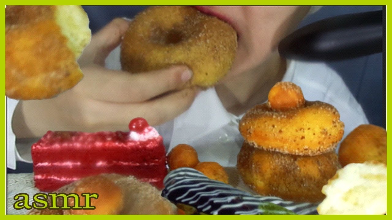 Asmr Most Fluffy Donuts Red Velvet Cake 디저트 먹방 가장 무성한 도넛 레드 벨벳