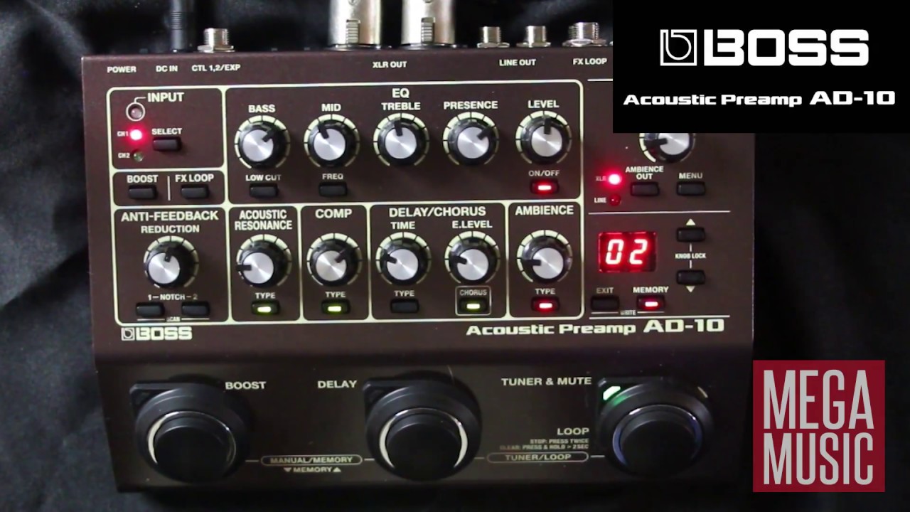 Boss Ad 10 Acoustic Preamp Review Ad10 Youtube