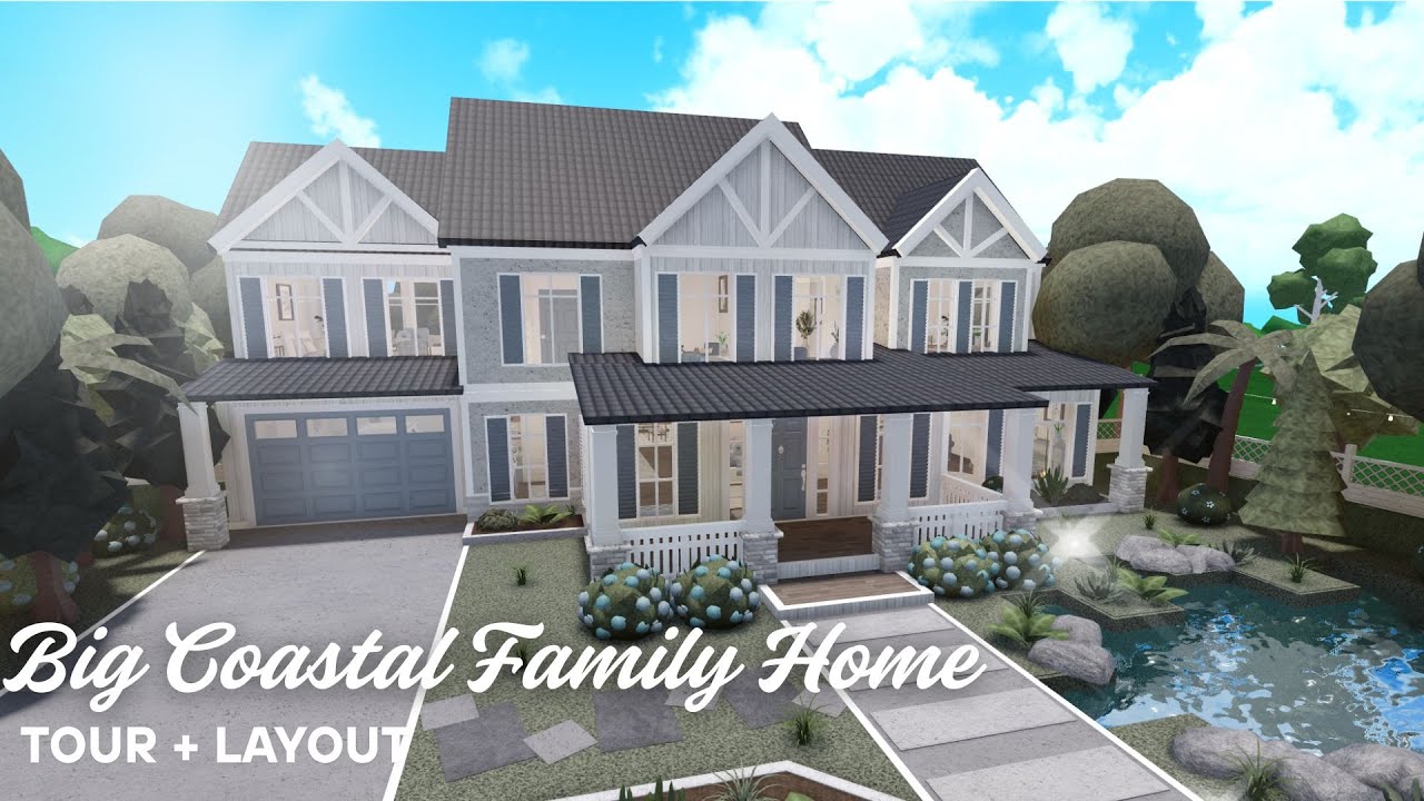 Bloxburg Big Coastal Family Home Tour And Layout 笙 Youtube