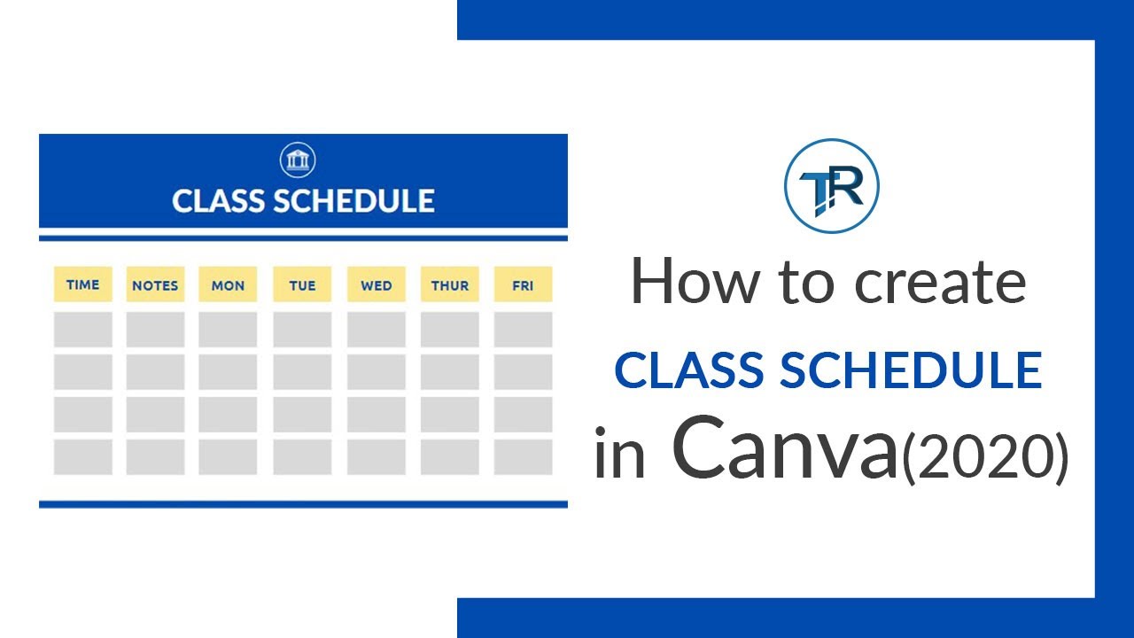 How To Create Class Schedule In Canva Youtube