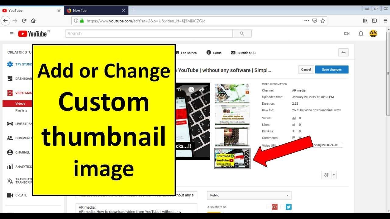 Basics How To Add Or Change Custom Thumbnail Image 2019