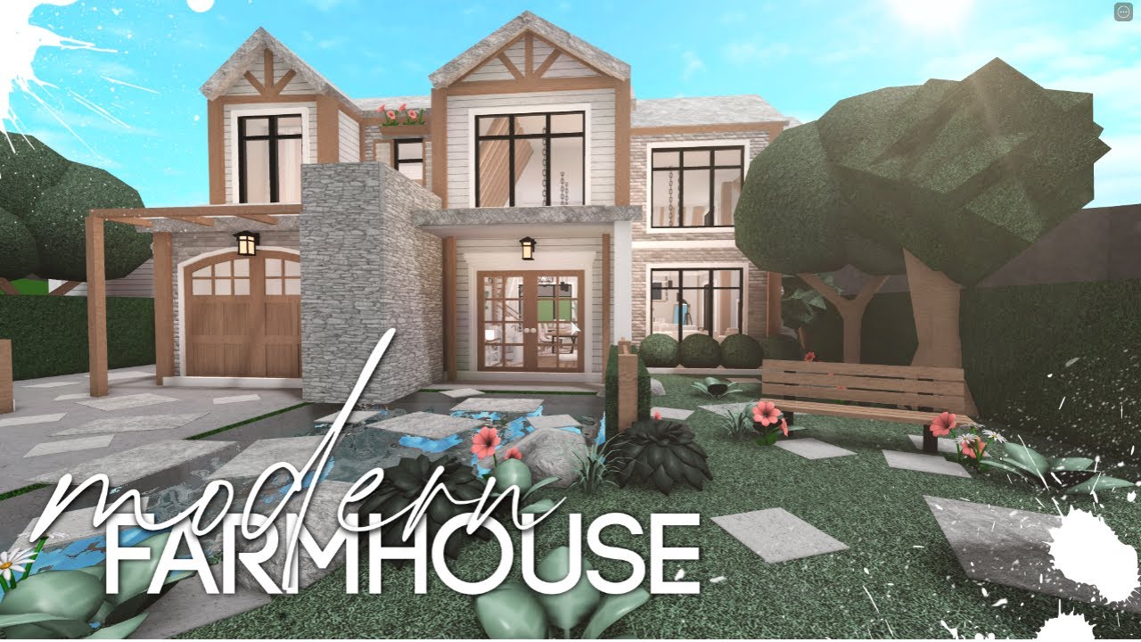 Bloxburg Modern Family Farmhouse House Build Youtube