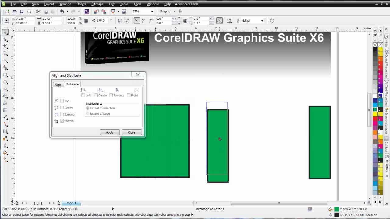 Coreldraw X6 For Beginners Aligning And Distributing Objects Youtube