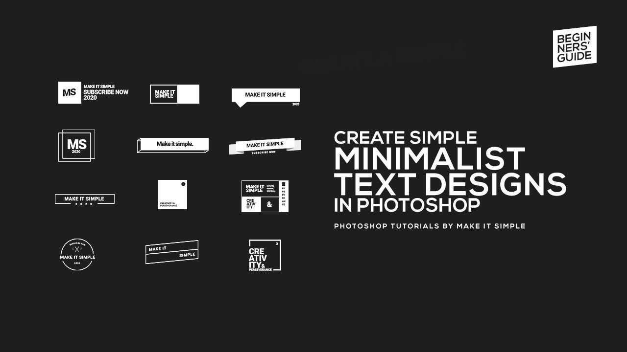 Photoshop Tutorial Simple Minimalist Text Designs For Beginners