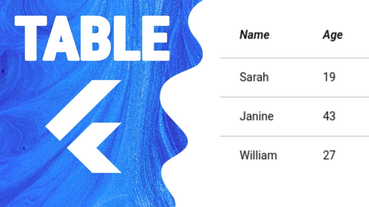 Flutter Table Widget Youtube