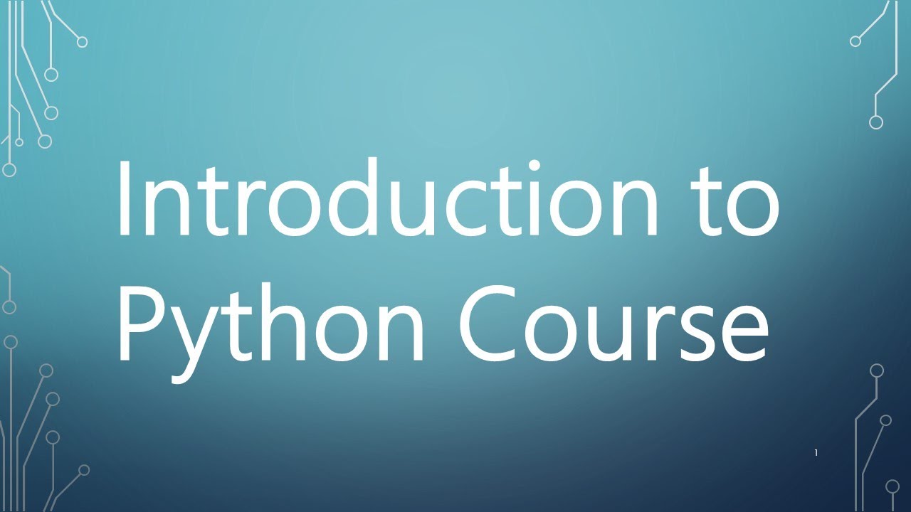 1 Introduction To Python Course Arabic Youtube