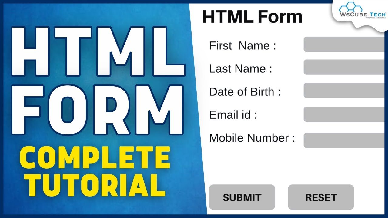 Html Form Tutorial Create Registration Form In Html Easy Explanation