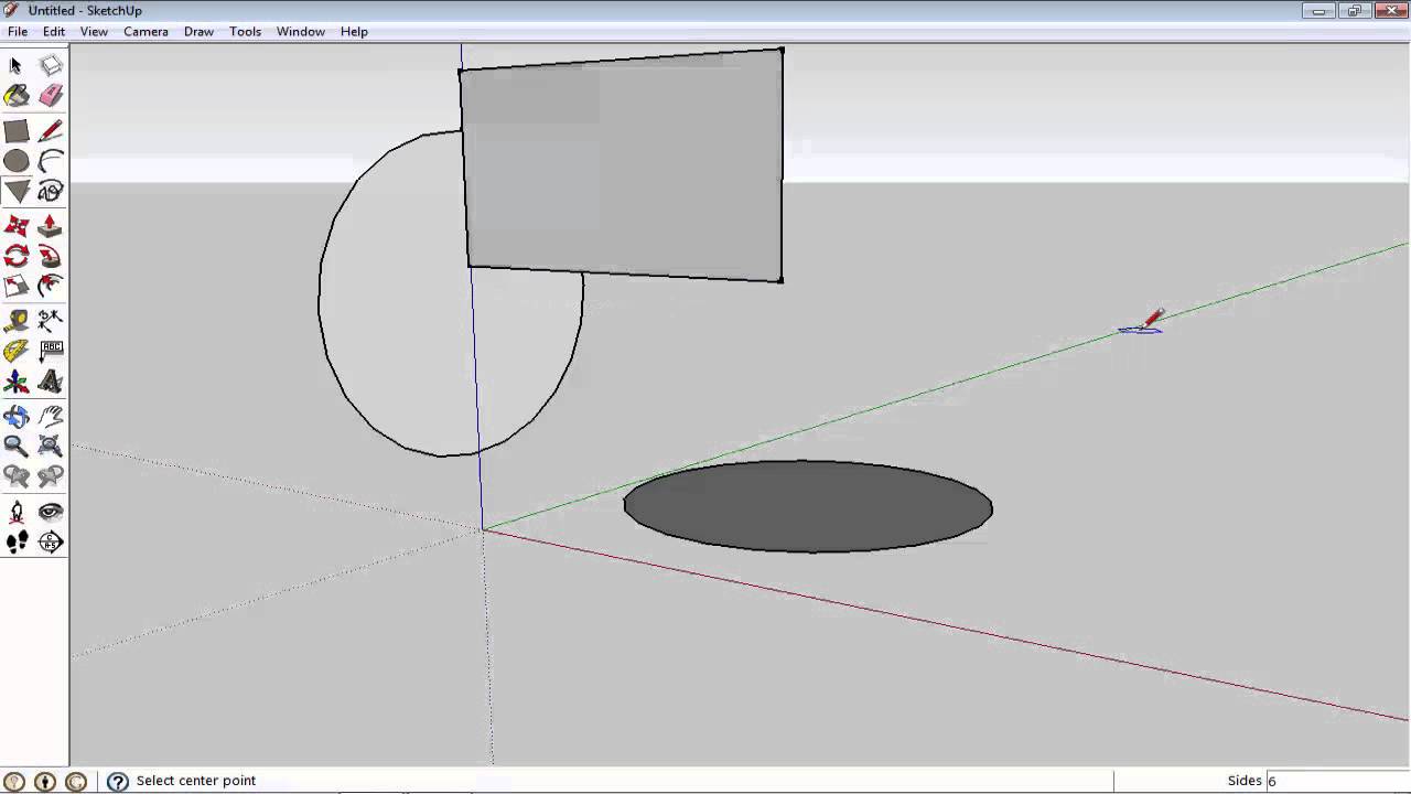 Google Sketchup Tutorial Rectangle Circle Polygon And Move Tool