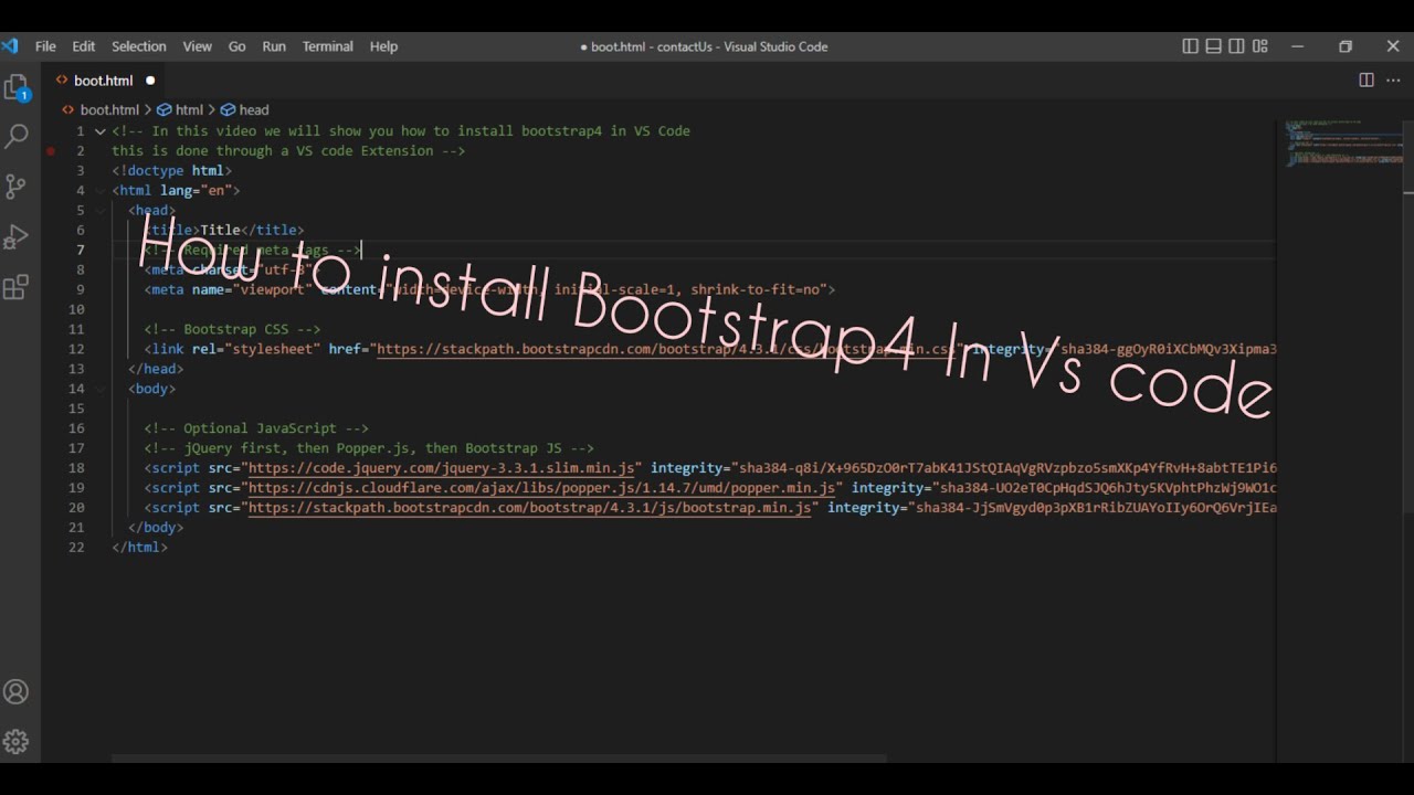How To Install Bootstrap4 Extension In Vs Code How To Use Bootstrap4
