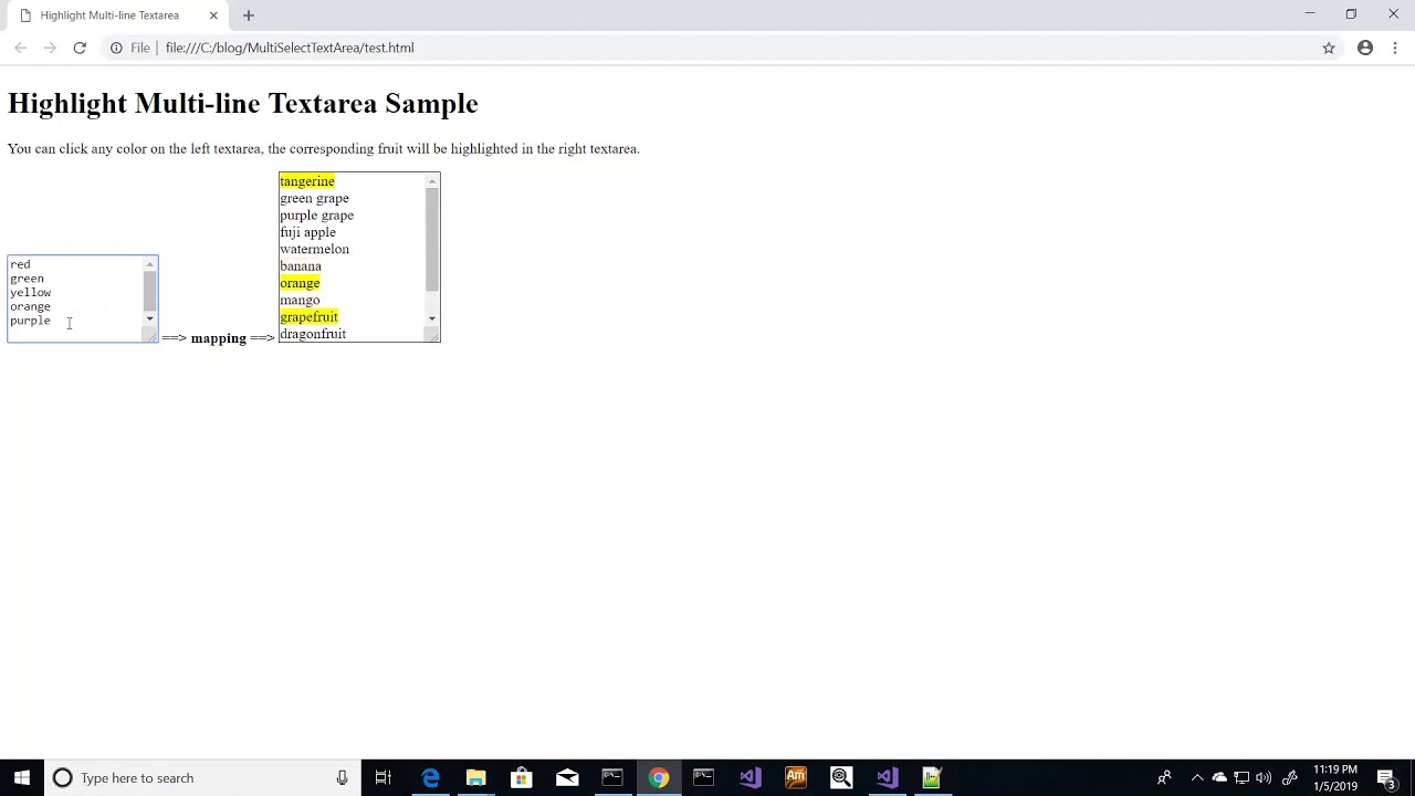 Highlight Multi Selection Text Area Example Youtube