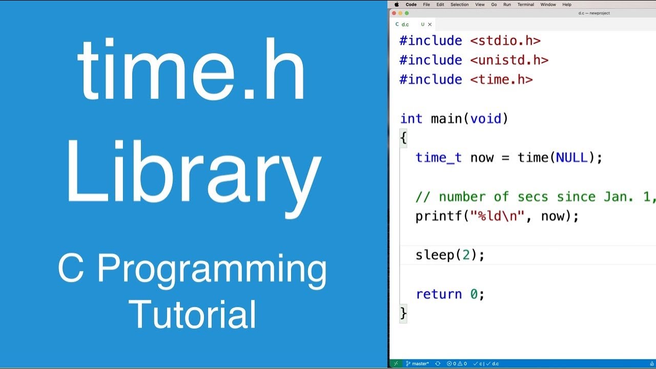 Time Library C Programming Tutorial Youtube
