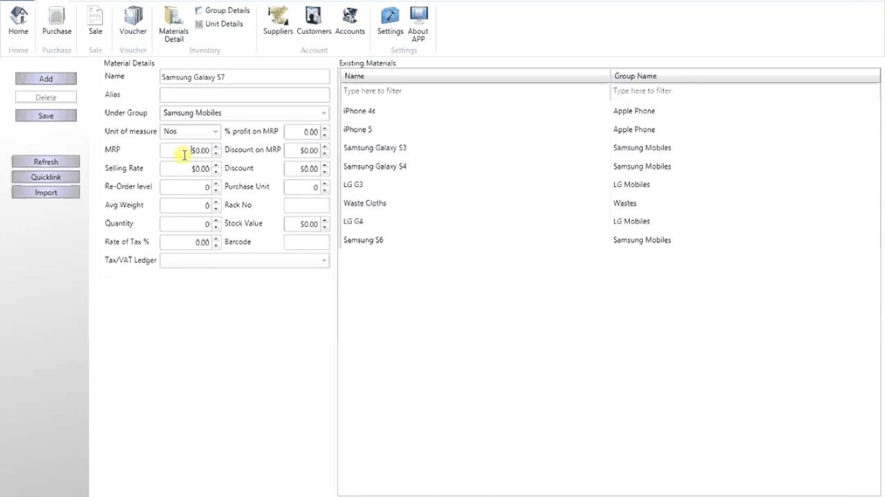 Stock Handling In Inventoryplus Manage Stock Groups And Materials In