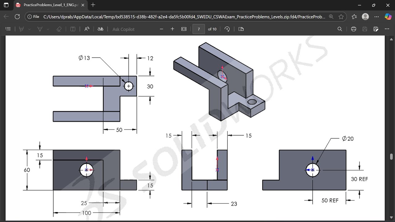 3d Modeling Solidworks Part Modeling Youtube