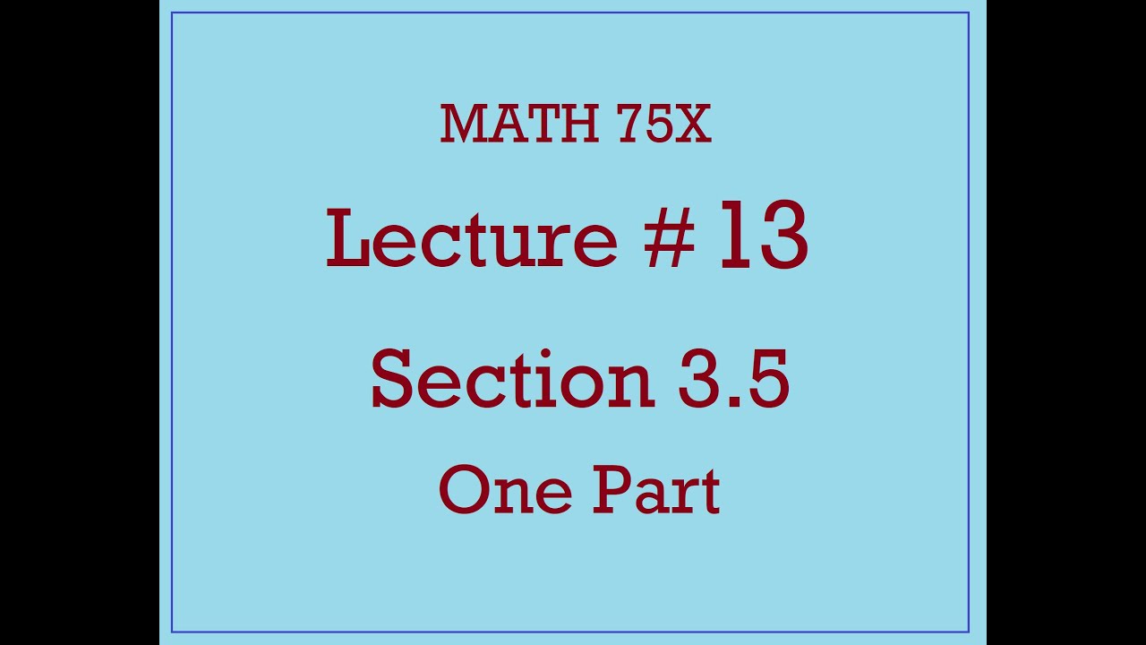 Section 3 5 Youtube