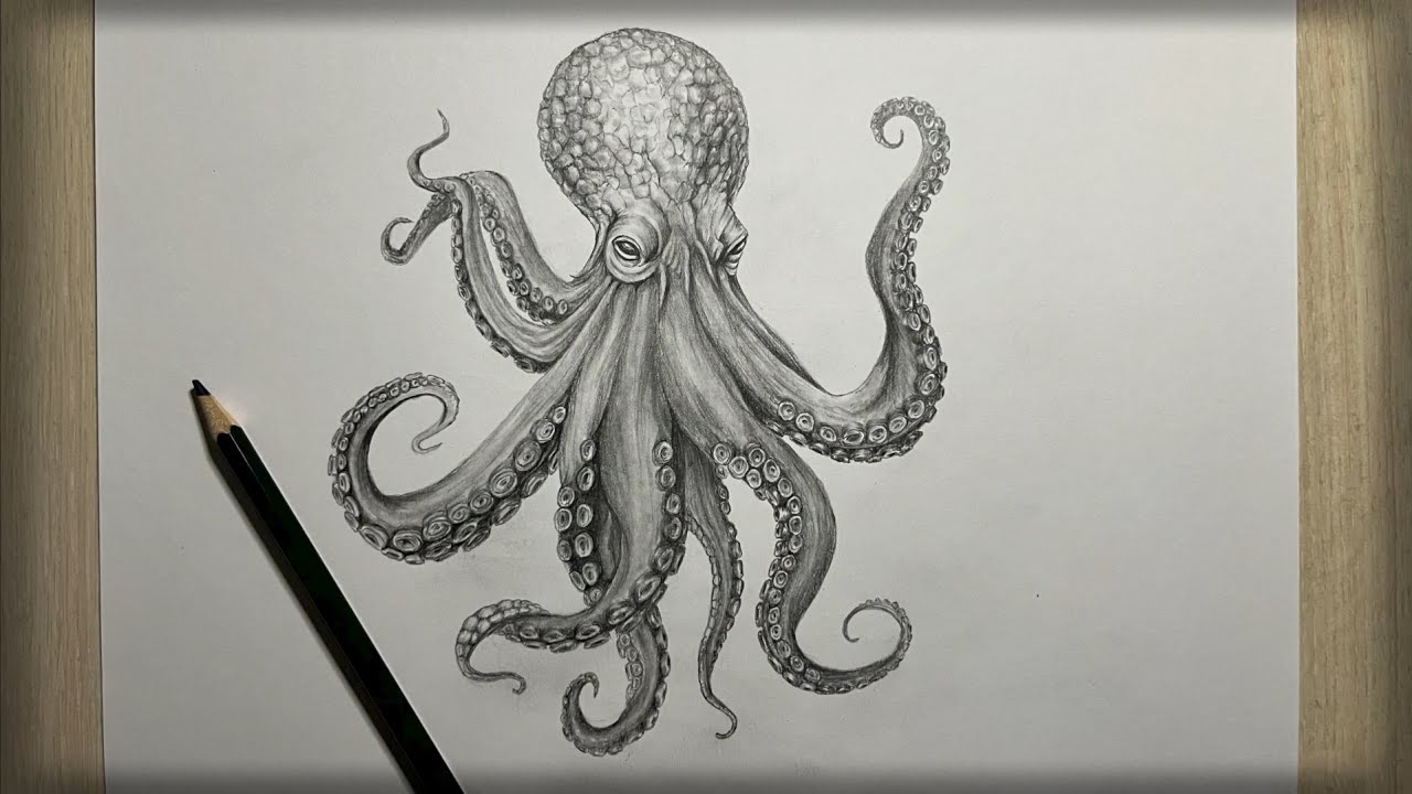 Cómo Dibujar Un Pulpo Realista Paso O Paso рисуем осьминога Octopus