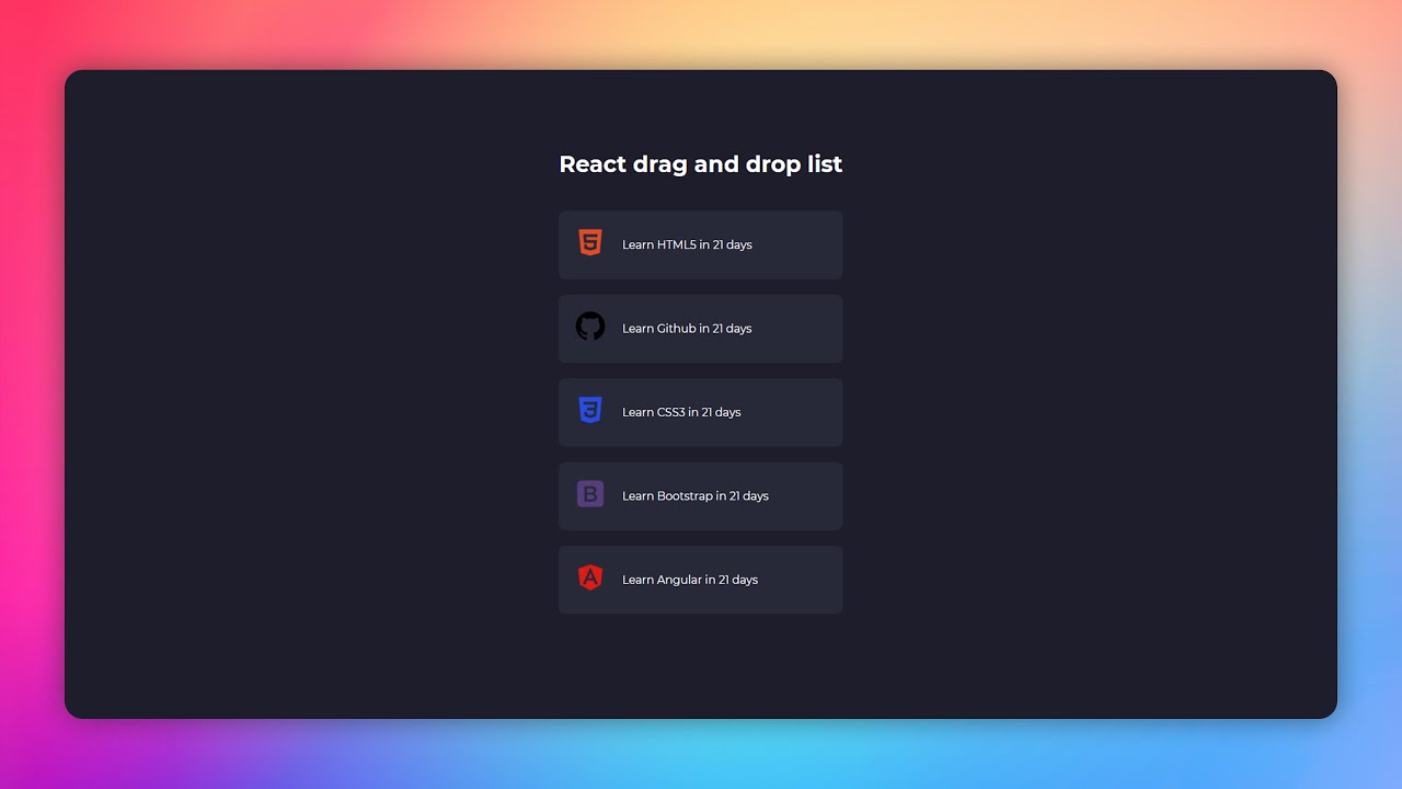 React Draggable List Component React Drag And Drop Reactjs Tutorial