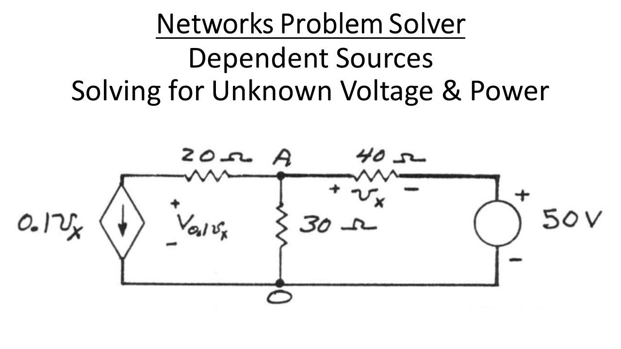 Networks Problem Solver Dependent Sources Solving For Unknown