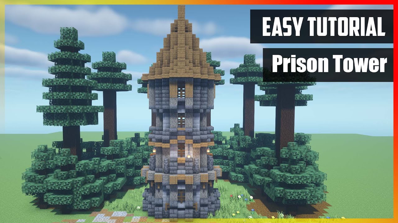 Minecraft Prison Guard Tower Prison Building Stock Illustrations