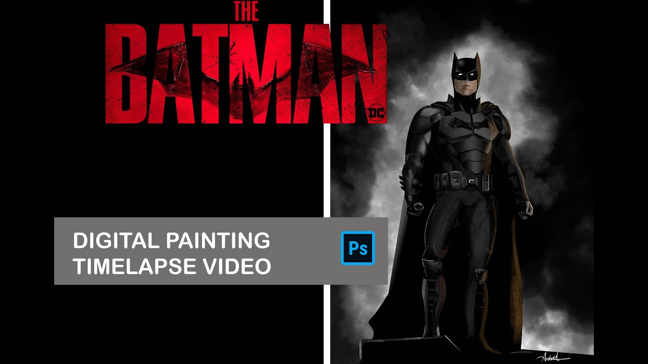 Digital Painting The Batman Photoshop Timelapse Youtube