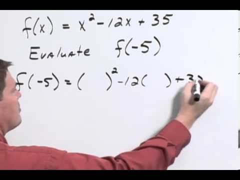 Evaluate Quadratic Function Youtube