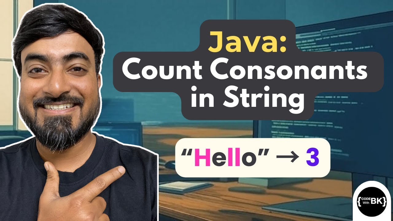 Java Program To Count Consonants In A String Youtube