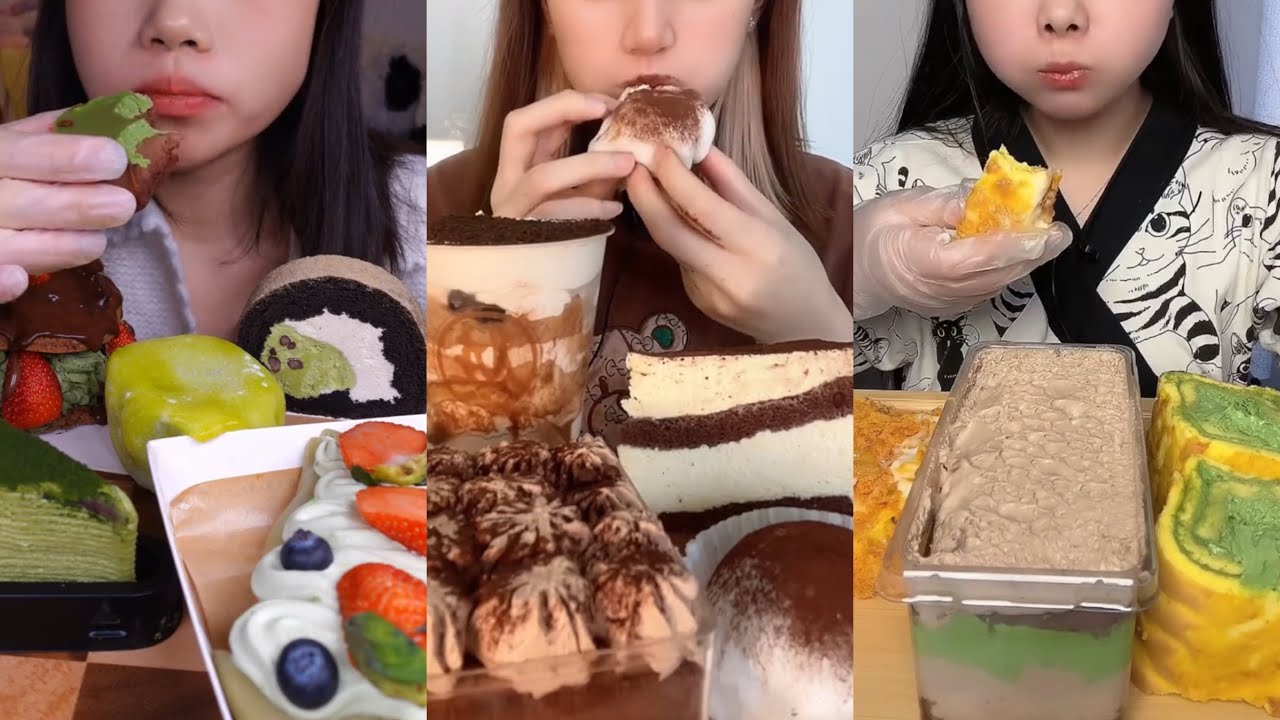 Asmr Various Cream Dessert Mukbang Eating Show Youtube