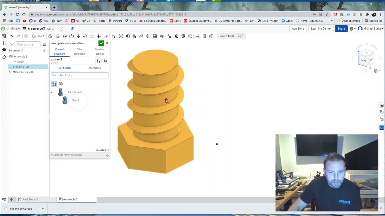 Creating A Nut And Bolt In Onshape Youtube