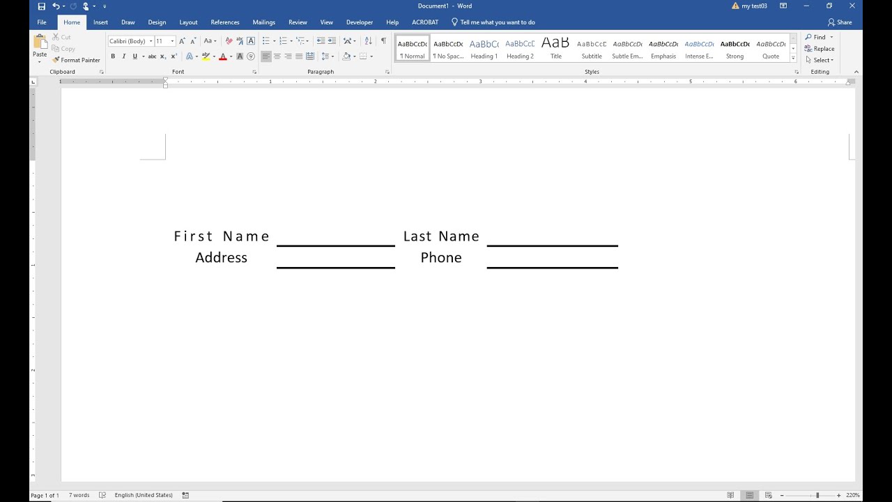 How To Create A Fillable Word Document Ksemac