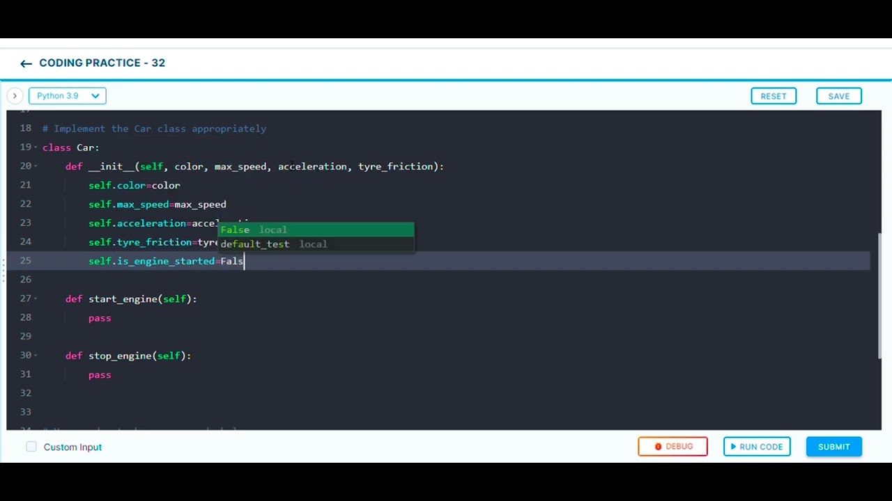 Coding Practice 32 Car 2 Python Practice Solutions Youtube