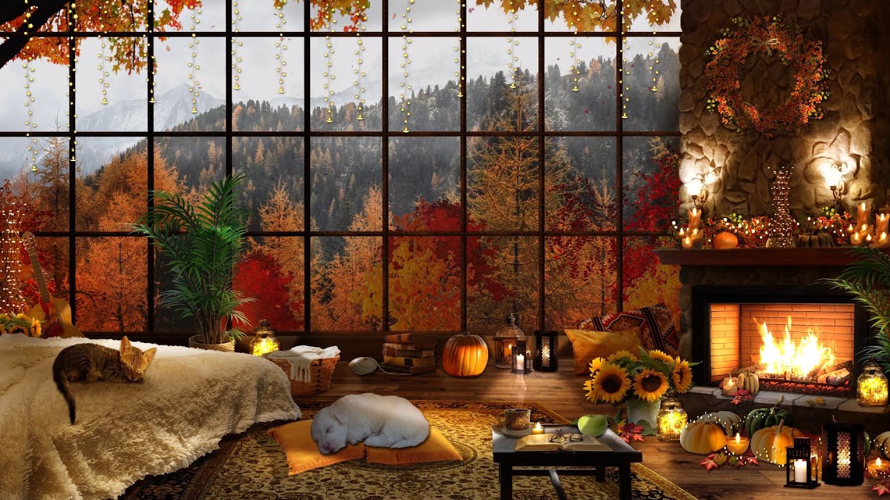 Cozy Autumn Ambience Cozy Autumn Hut With Relaxing Fireplace Fall
