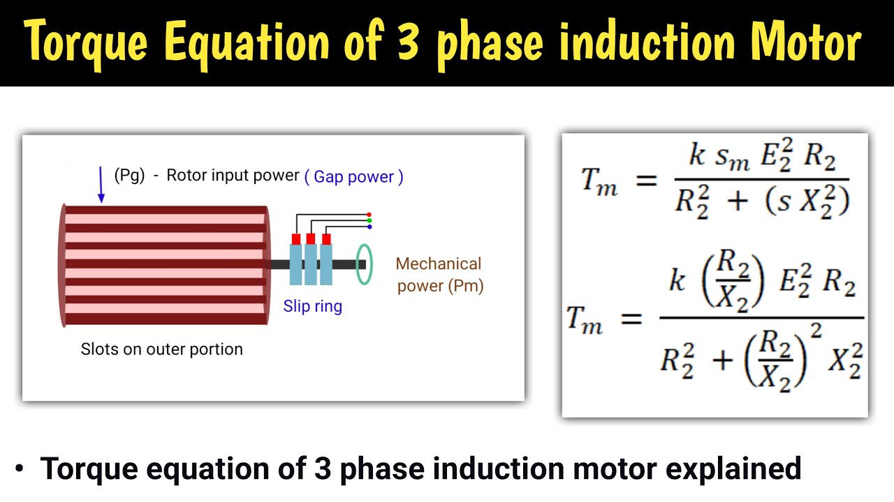 Torque Equation Of 3 Phase Induction Motor Torque Equation Motor