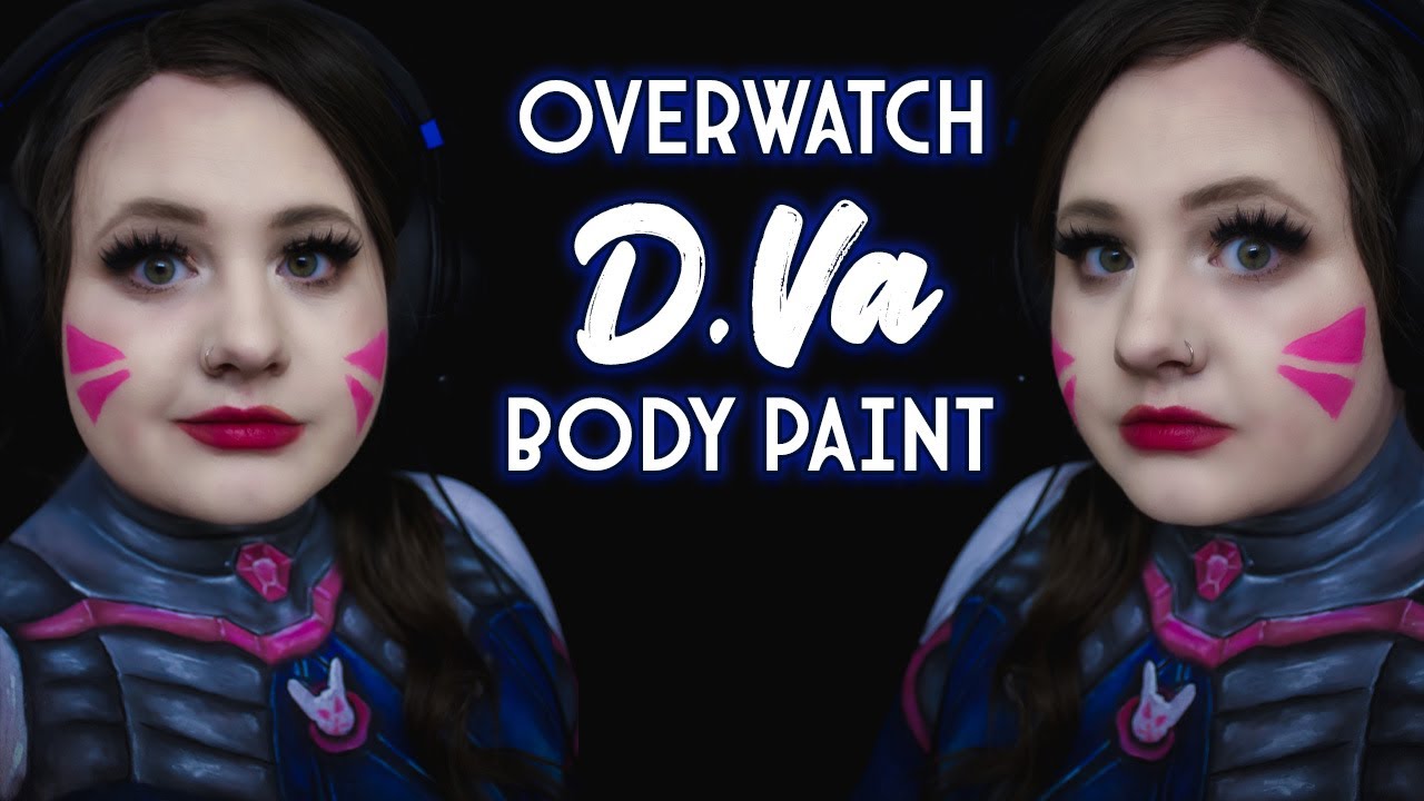 D Va From Overwatch Body Paint Youtube