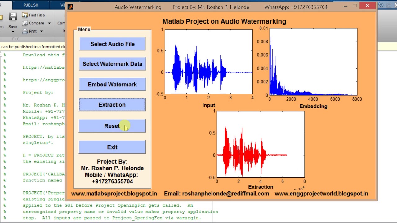 Audio Watermarking Using Matlab Project Code Youtube